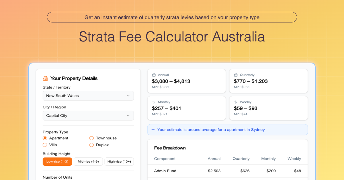 Average Strata Fees in Australia (2026 Guide) | Strata Fee Calculator